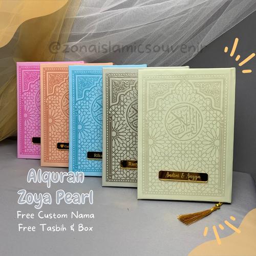 Jual Al Quran Zoya Pearl Custom nama Grafir Hampers seserahan dan kado ...