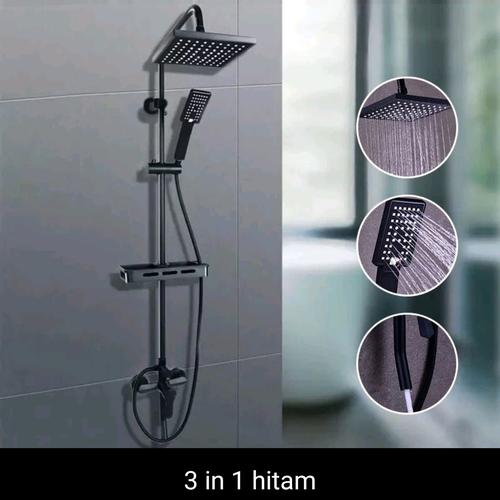 Jual SHOWER SETT PANAS DINGIN KAMAR MANDI HITAM SHOWER TIANG MIXER ...