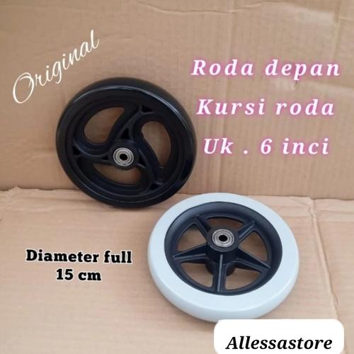 Jual roda depan kursi roda 6 inch "diameter 15cm" original - Abu-abu ...
