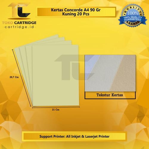 Jual Kertas Concorde 90 gr A4 Warna Kartu Nama Undangan Sertifikat ...