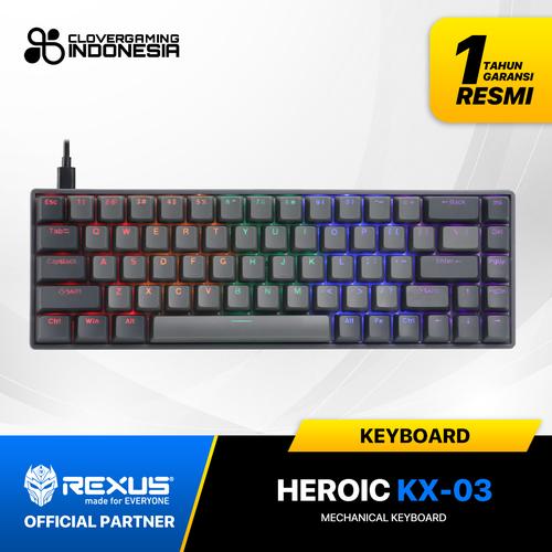 Jual Rexus KX3 KX-3 Heroic Series RGB Gaming Mechanical Keyboard 68 ...
