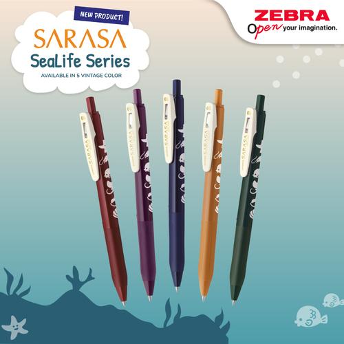 Promo Zebra Pulpen Gel Sarasa Clip 05 Vintage Sealife - Limited Edition ...