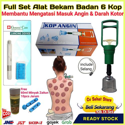 Promo Full Set Alat Bekam isi 6 Kop Angin Komplit Terapi Cupping Kit ...