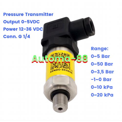 Jual Pressure Transmitter Transducer Output 0-5V DC 5VDC 12-36VDC G1/4 ...