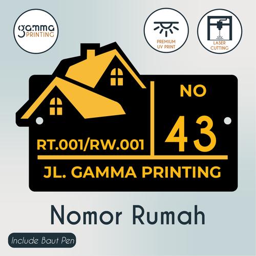 Jual Nomor Rumah Akrilik UV Custom / Papan Alamat Acrylic Nomer Kustom ...