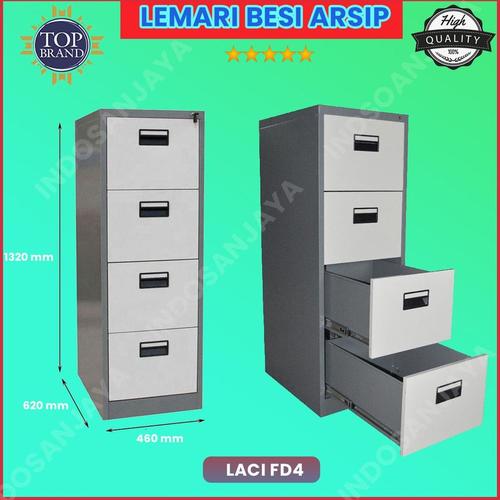 Jual Filling Kabinet Besi 4 Susun Laci Cabinet Laci Dokumen Arsip Kantor - FD4, Non Rakit - Kota ...