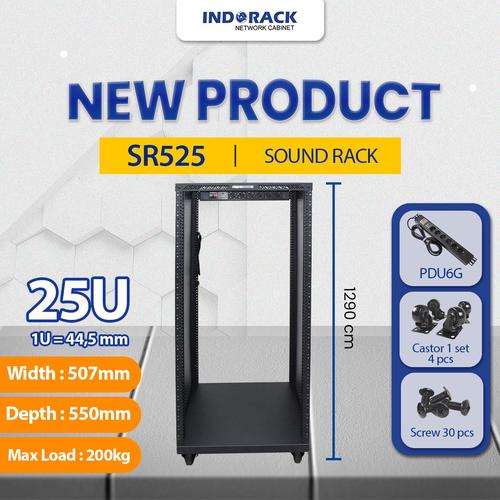 Jual SR525 Sound Rack 25U INDORACK Depth 550mm Audio Sound System Rak ...
