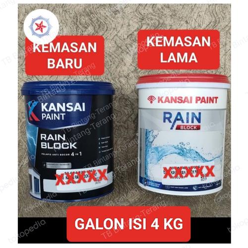 Jual RAIN BLOCK GALON 4 KG CAT PELAPIS ANTI BOCOR WATERPROOF KANSAI ...