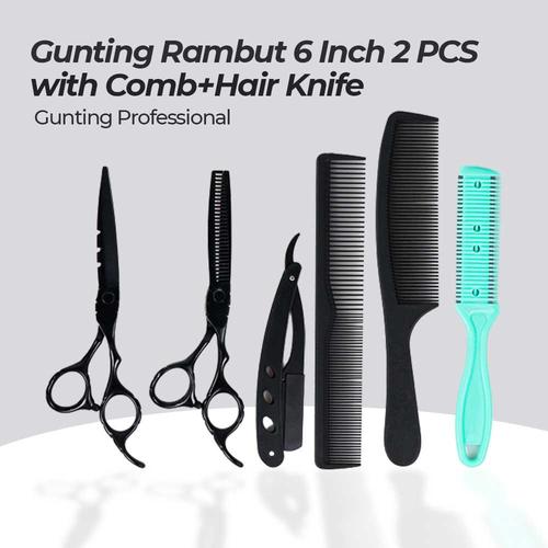 Jual Set Gunting Sasak Sisir Cukur Pangkas Potong Rambut Salon Barber ...