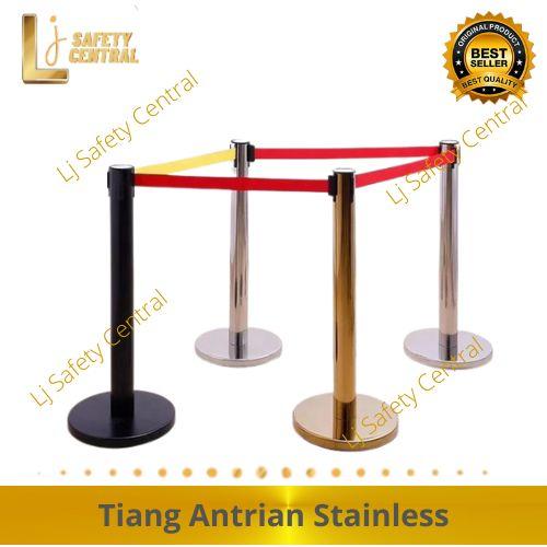 Promo Tiang Antrian Stainless Queue Line Standing Barrier Pembatas Jalan - Stainless, Hitam 2M ...