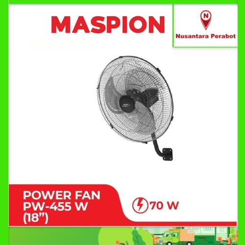 Jual MASPION PW-455 W Wall Fan / Kipas Angin Dinding Power Fan 18 Inci ...