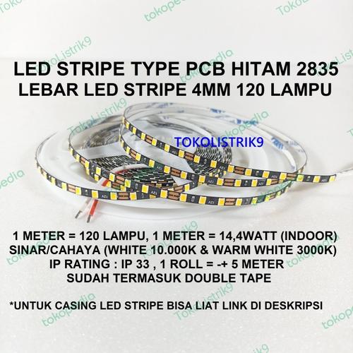 Jual LED Strip Slim 2835 Lebar 4MM DC 12v 120LED/Meter LED STRIP PCB ...