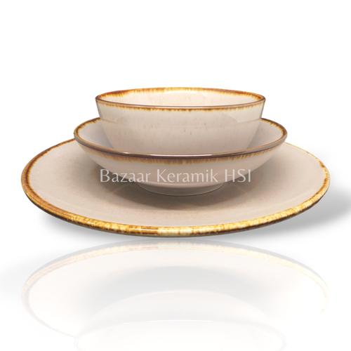 Jual Set Piring Mangkok Makan Keramik Dinner Set Cantik - Waterfall ...