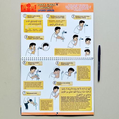 Jual BUKU / POSTER LIPAT RAJIN IBADAH BELAJAR SHOLAT WUDHU DAN DOA ...