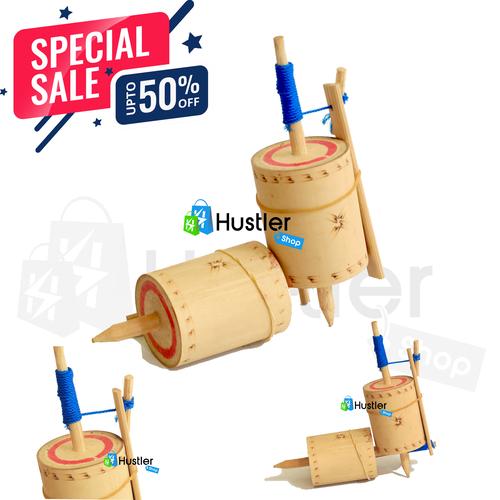 Promo Mainan Anak Tradisional Gasing Bambu Motif Bahan Kayu Bambu ...