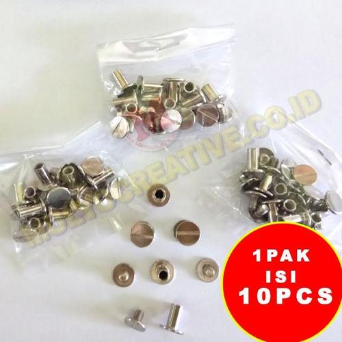 Jual Binding Mur Baut Katalog 1cm - Sekrup Buku Kalender Kulit 1 Pak ...