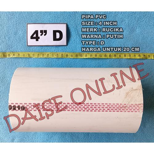 Jual PIPA PVC 4 INCH TYPE D RUCIKA PUTIH (20 CM) - Kab. Sidoarjo ...