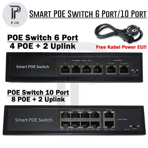 Jual Smart POE Switch 6 Port 4 POE + 2 Uplink / 10 Port 8 POE + 2 ...