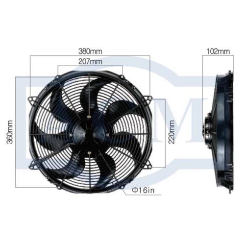 Jual Extrafan Extra Fan 16" Inch 24V AC Bus (Hisap) Universal - Jakarta ...