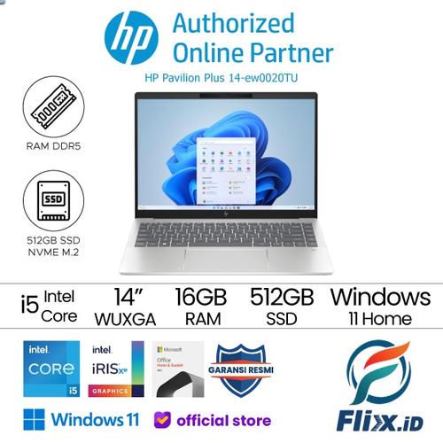 Promo HP Pavilion Plus Laptop 14-ew0020TU/ew0021TU i5-1355U 16GB 512SSD W11 - SILVER Cicil 0% 3x ...