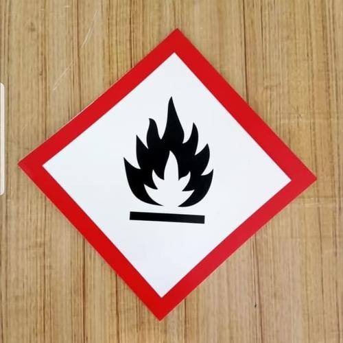 Jual Sign Sticker Simbol B3 GHS Mudah Menyala / Mudah Terbakar uk 25x25 ...