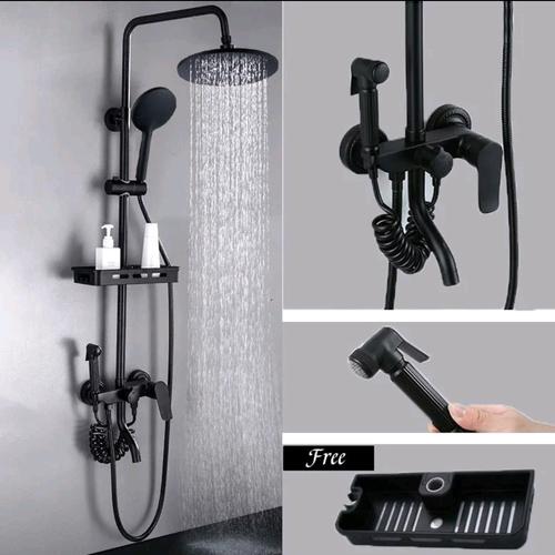 Jual SHOWER TIANG PANAS DINGIN HITAM JET SPRAY SHOWER KAMAR MANDI MIXER ...