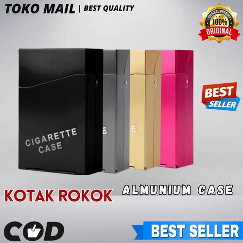 Jual Kotak Wadah Rokok Keren Elegan Aluminium Muat 20 Slot Batang COD ...