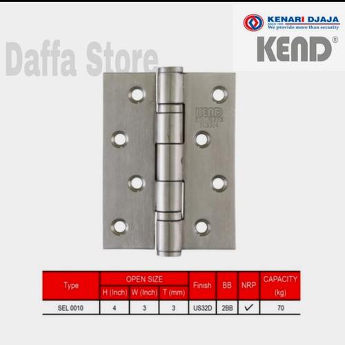 Jual Engsel Pintu 4" Original KEND Hinge SEL0010 (2BB NRP) US32D - SEL ...