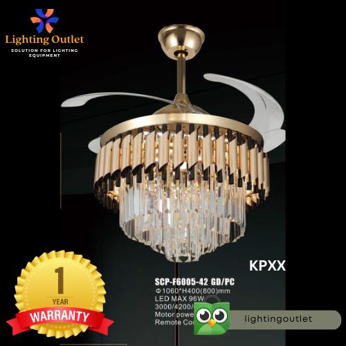 Jual Kipas Angin Lampu Gantung Kipas Led Modern Crystal SCP-F6005-42 ...