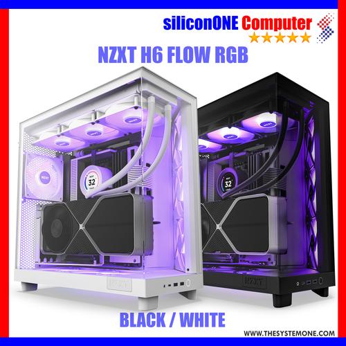 Jual NZXT H6 FLOW RGB Dual Chamer ATX Case Black / White - Putih - Kota ...
