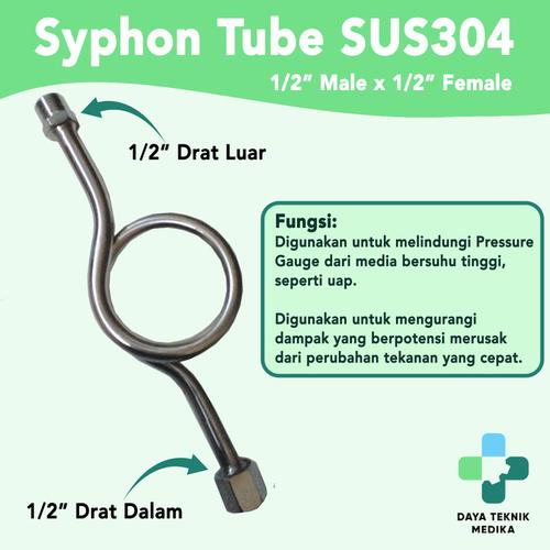 Jual Syphon 1/2" Stainless Steel - Pipa Sipon Pressure Gauge SS304 ...