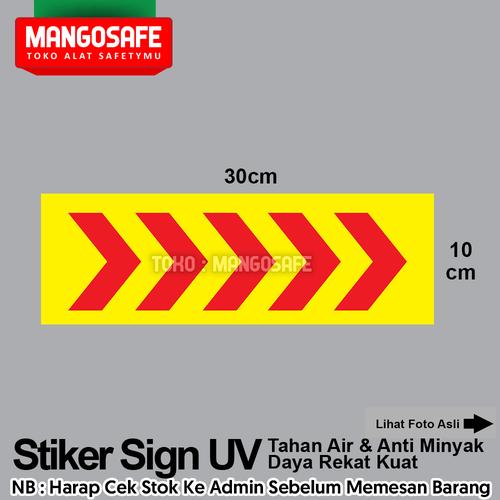 Jual Sticker Arah Panah Jalan Kuning 30 x 10 cm Stiker UV Rambu Safety ...