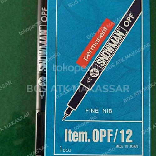 Jual [BOX ISI 12] SPIDOL OHP PERMANEN MARKER F SNOWMAN HITAM / SPIDOL ...