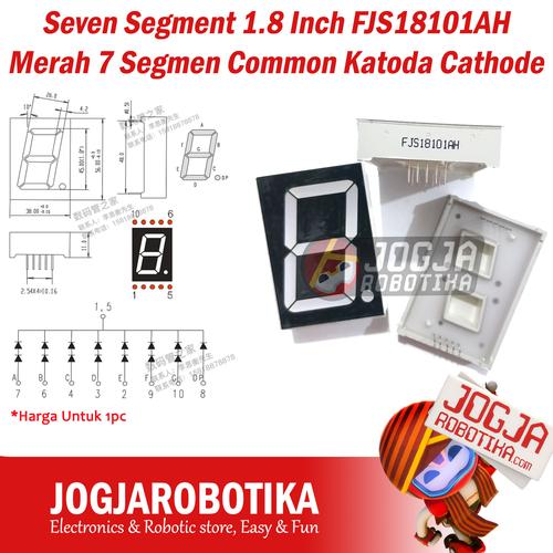 Jual Seven Segment 1.8 Inch FJS18101AH Merah 7 Segmen Common Katoda ...