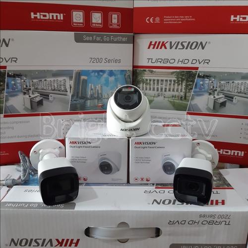 Promo Paket CCTV Hikvision 5MP Colorvu Smart Hybrid 4CH 3 Camera - HUHI ...