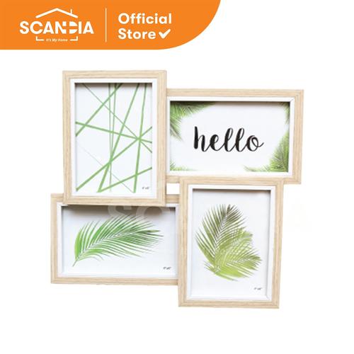 Promo SCANDIA Bingkai Mdf Photo Frame 4 Hole Oak White 28x28x2 Cm ...