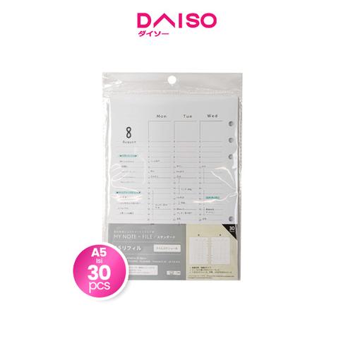 Jual Daiso Refill -Time schedule A5 30pcs- - Jakarta Pusat - DAISO ...