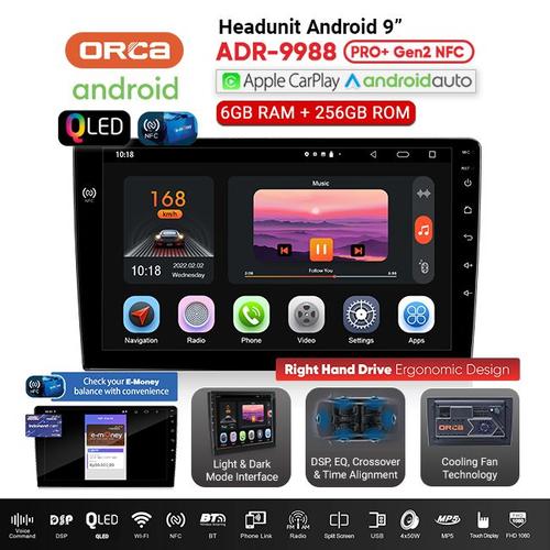 Promo Head Unit Android 9 inch ORCA ADR-9988 PRO+ G2 Gen 2 DSP Dual DVR ...