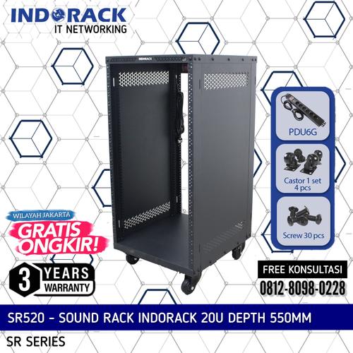 Jual SR520 Sound Rack 20U Depth 550mm INDORACK Rak Audio System ...