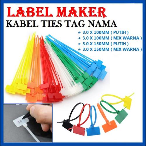 Jual Kabel Tis Tie Ties Cable Label Maker Marker Name Tag Label ...
