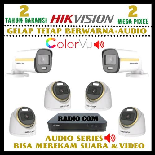 Jual PAKET CCTV 2MP HIKVISION COLORVU 8 CHANNEL 6 CAMERA AUDIO FULL ...