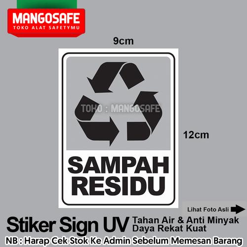 Jual Sticker Sampah Residu Residual Waste 9x12 cm Stiker UV Rambu ...