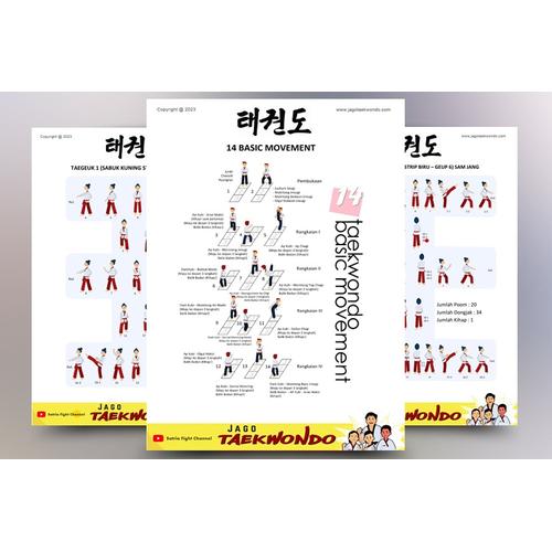 Jual Poster Taekwondo 14 Basic Movement, Basic 1-3 dan Taegeuk 1 sd 8 ...