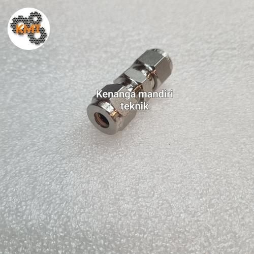Jual Tube fitting union connector 10mm stainless 316 // fitting union ...