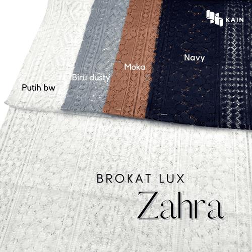 Jual Bahan Kain Brokat Brukat Zahra Bunga Salur per 0.5 meter - Biru ...