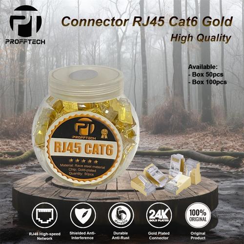 Jual Rj 45, Konektor cat6 (ProffTech). Premium Quality. (BESI EMAS ...