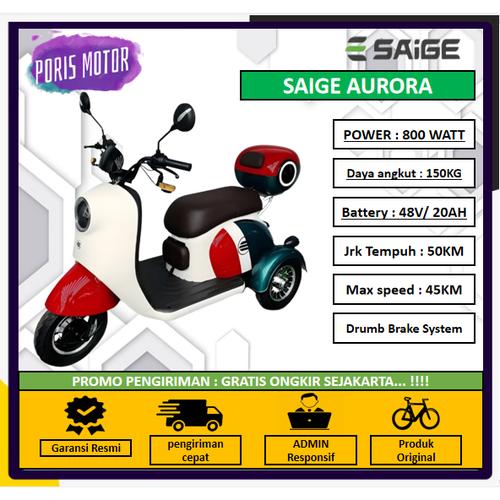 Jual SAIGE AURORA sepeda Listrik roda 3 48V 20AH 48V/20AH Garansi Resmi ...