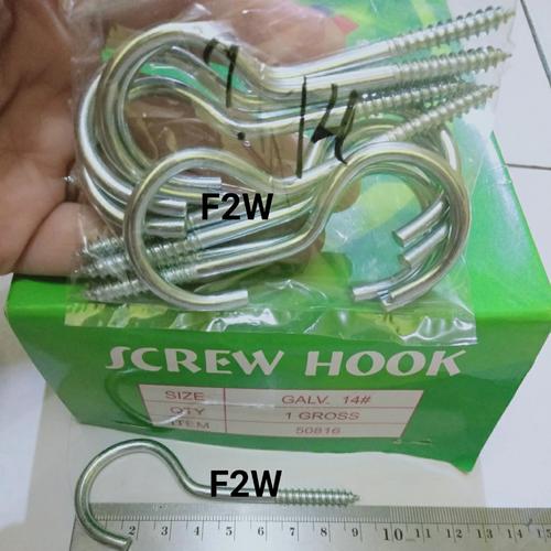 Jual 10PCS SEKRUP GANTUNG TANDA TANYA NOMOR 14 SKRUP GANTUNGAN HOOK ...