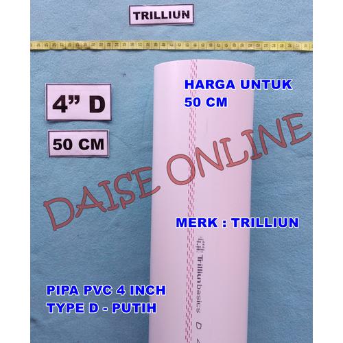 Jual PIPA PVC 4 INCH D PUTIH TRILLIUN PANJANG 50CM - Kab. Sidoarjo ...