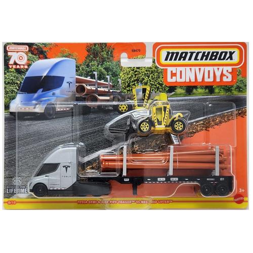 Promo Matchbox 70 Years Convoy Tesla Semi MBX Pipe Trailer & MBX Load ...
